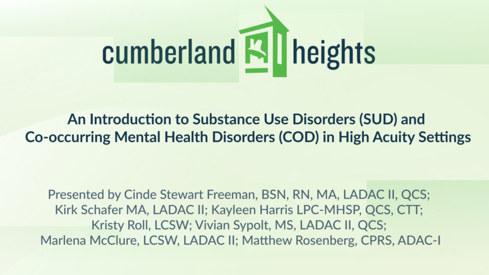 An Introduction to Substance Use Disorders (SUD) and Co-occurring ...